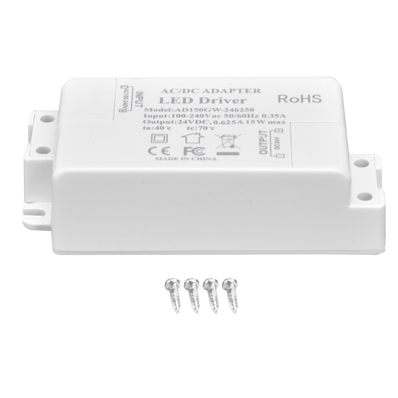 LED Driver DC24V 0.625A 15W DIY Lamp Low Voltage LED Driver Transformer AC 100?240V - Walmart.com