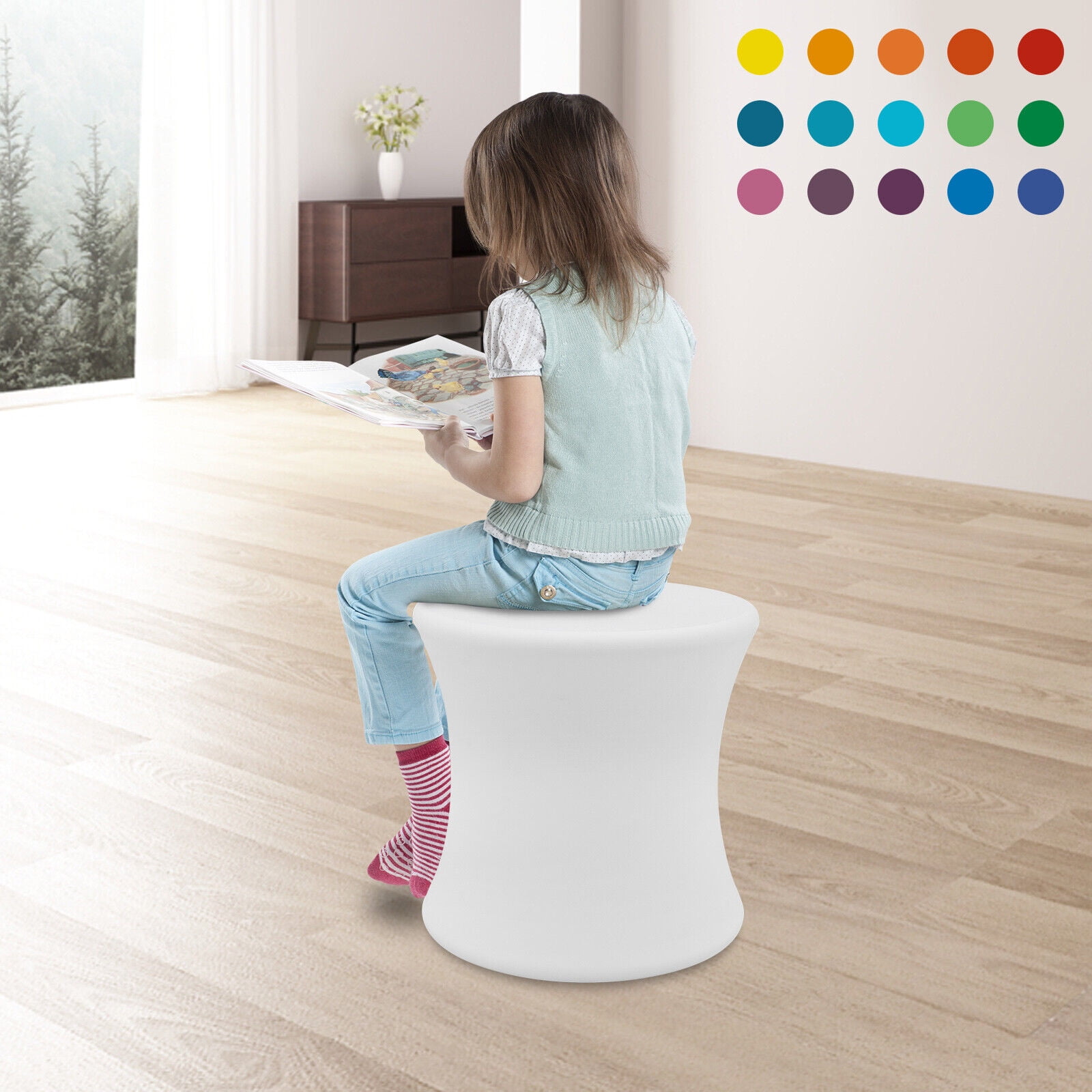 LED Drum-shaped Stool, Stool with Rechargeable LED Light, Ambient ...