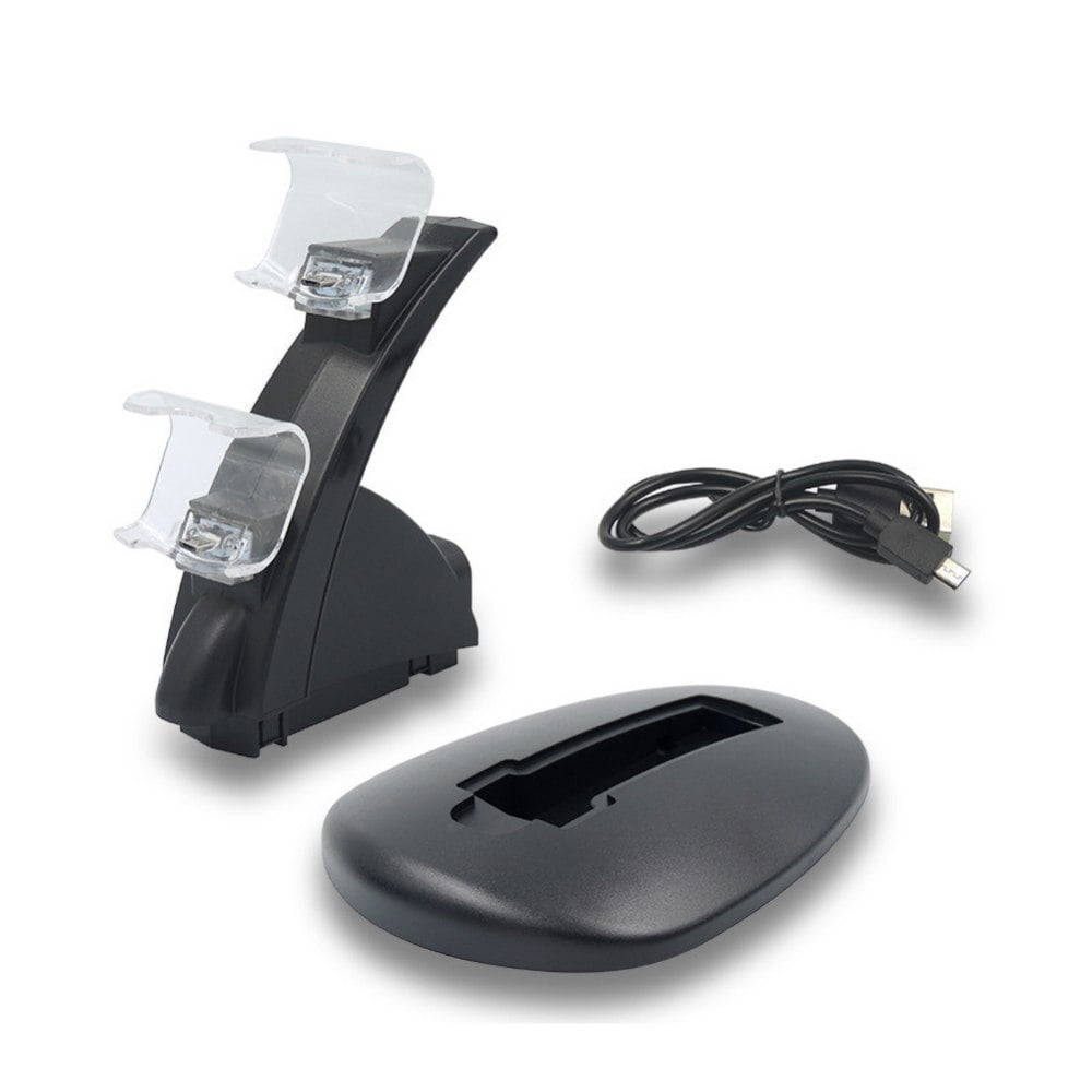 LED Dual USB Charging Charger Dock Stand Cradle Docking Station for PS4 ...