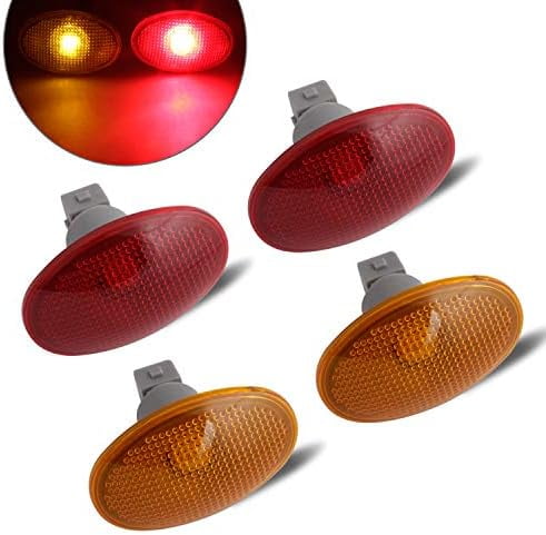 LED Dually Bed Fender Side Marker Lights Amber Red Sidemarker Lamps ...