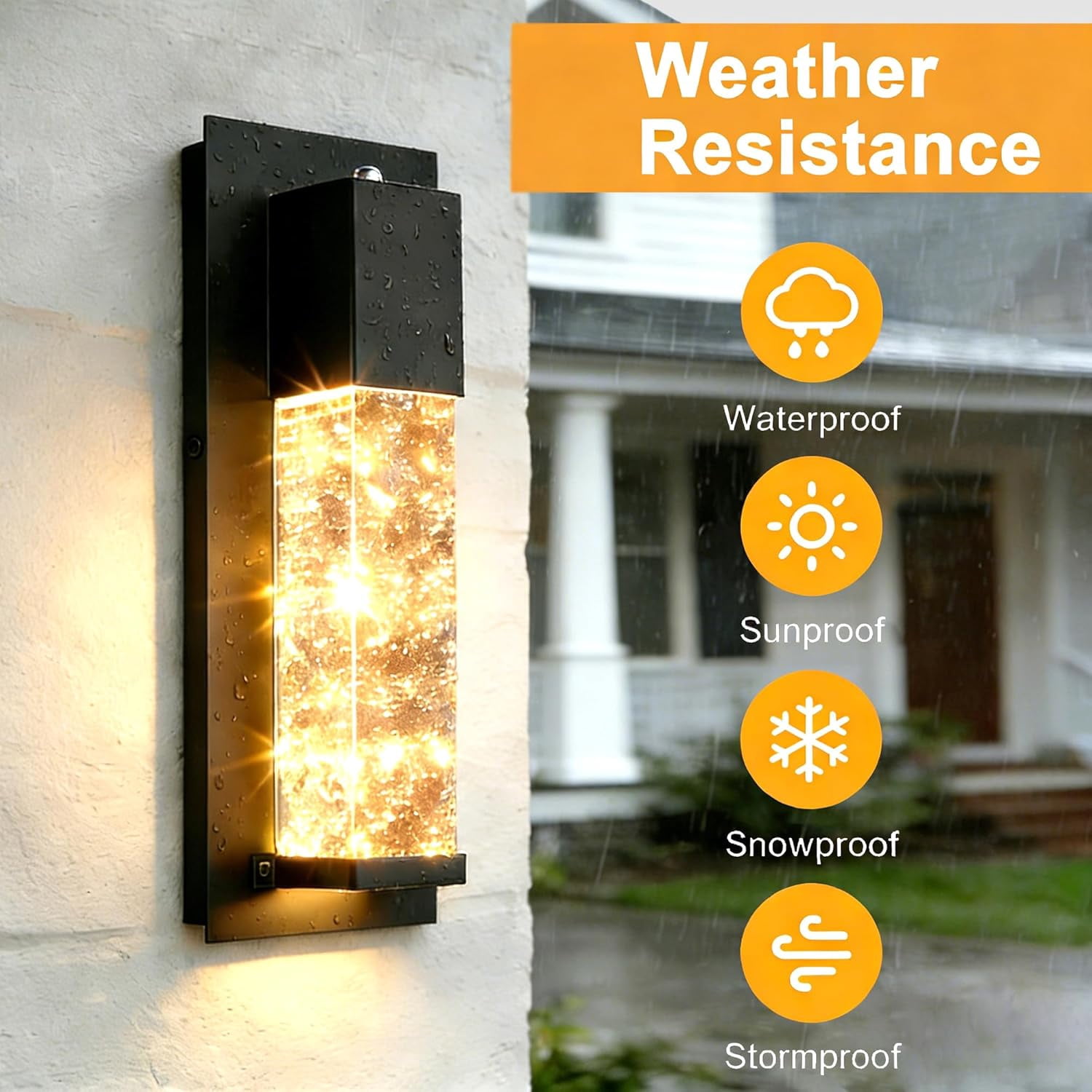 LED Dusk to Dawn Outdoor Light Fixture,2 Pack Modern Exterior Wall ...