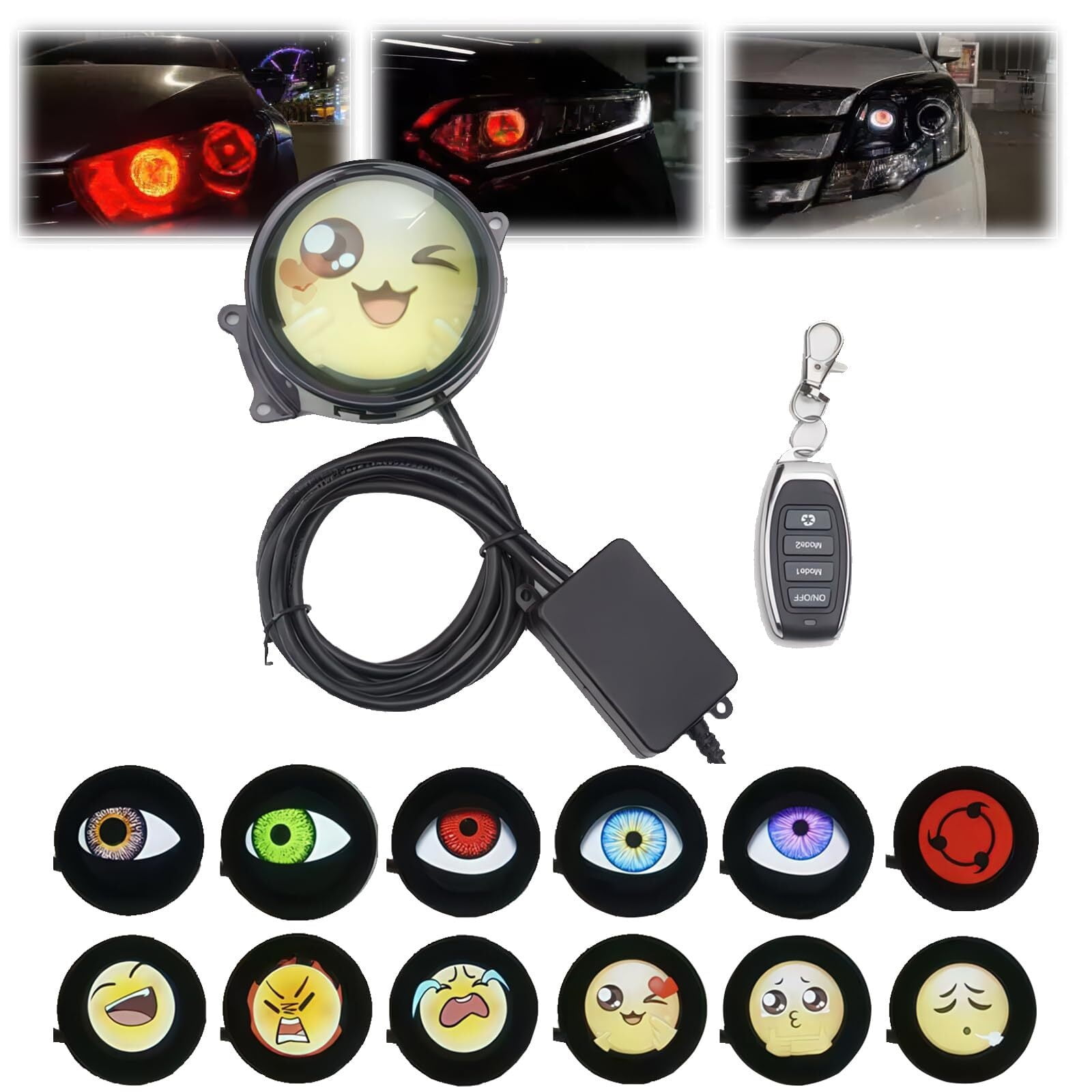 LED Dynamic Demon Eye Headlights 6 Adjustable Eye Patterns, Universal ...