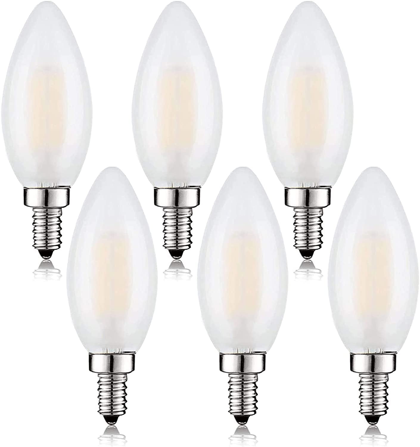 LED E12 Light Bulb, 6 Pack, 25W Equivt, 4000K Neual White, Dimmable ...