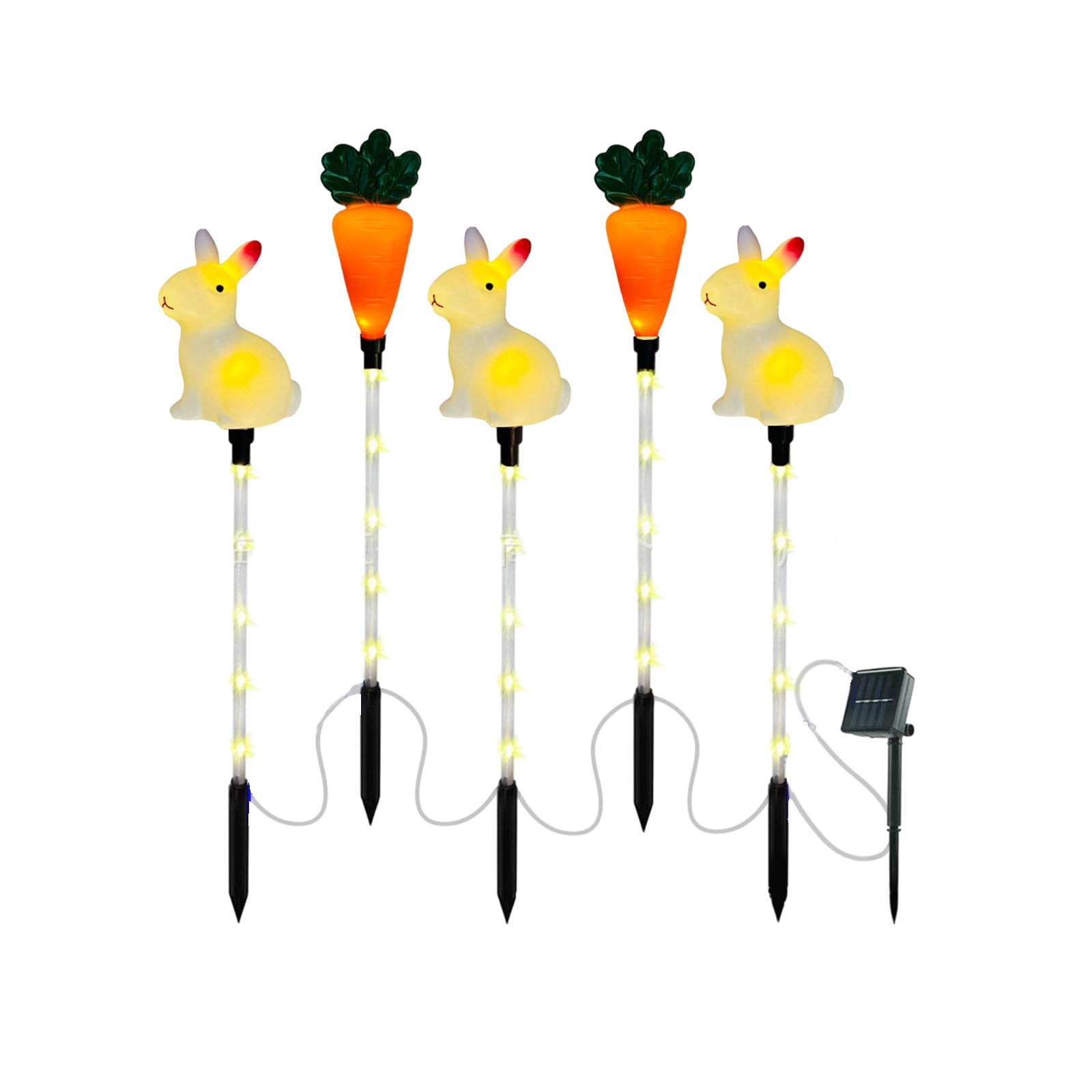 LED Easter Solar Lights Easter Classic Bunny Carrot Elementals Solar ...