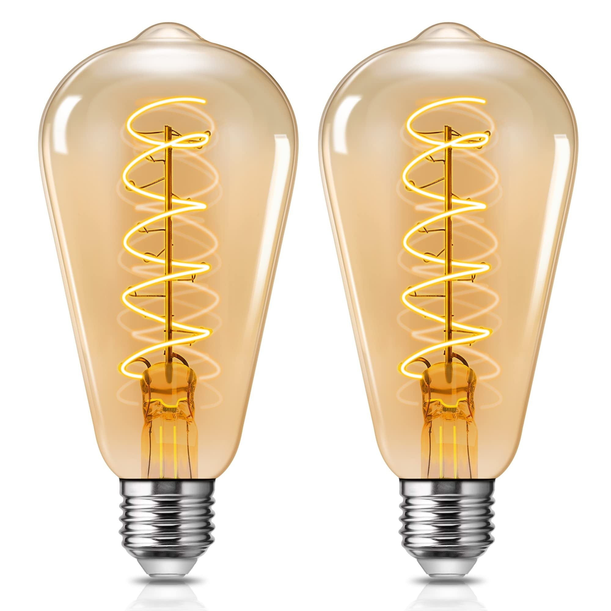 LED Edison Bulbs, 4-Pack, 60W Equivalent, 2700K Warm White, E26 Base ...