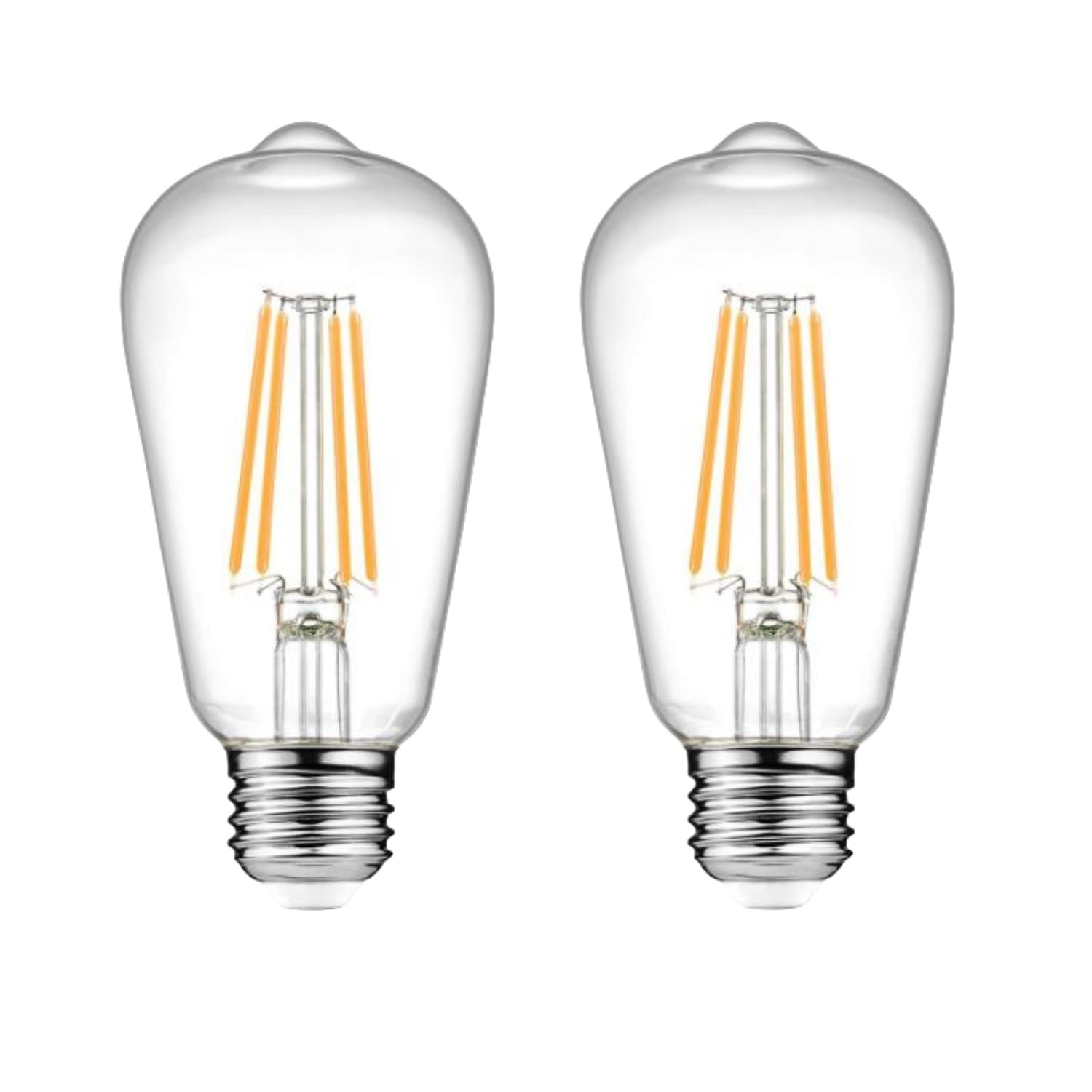 LED Edison Bulbs, 60W Equivalent ST64, Efficient 6W LED, E26 Medium ...