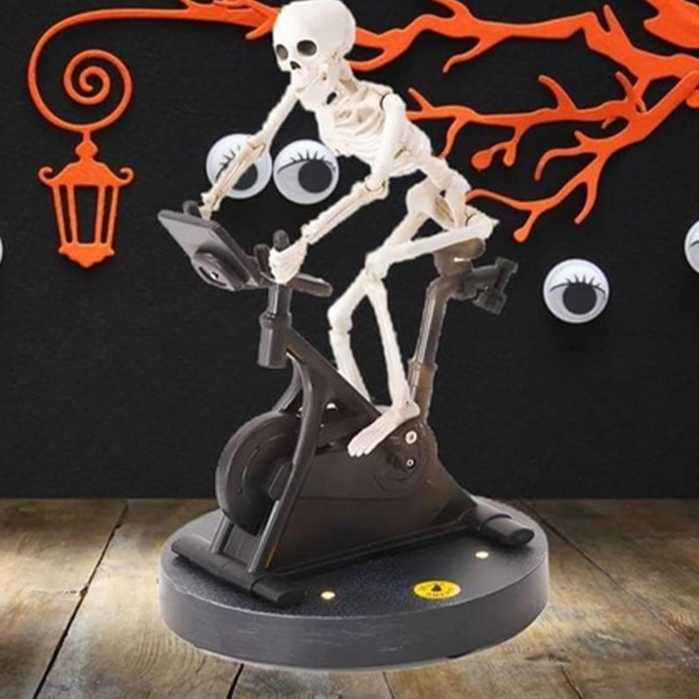 Skeleton On Bike Halloween Skeleton, 7.8x6 Skeleton On Spin Bike ...