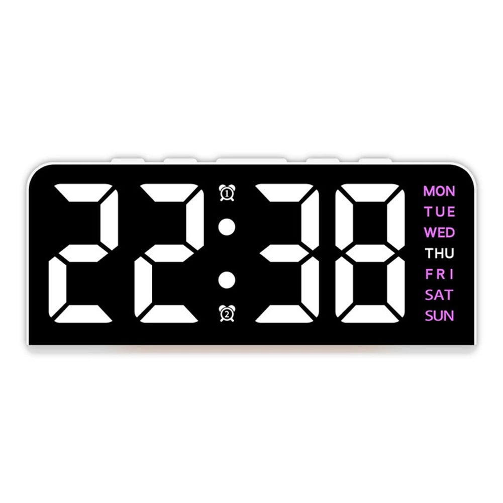 LED Electronic Mirror Alarm Clock Digital Clock Sound Control ...