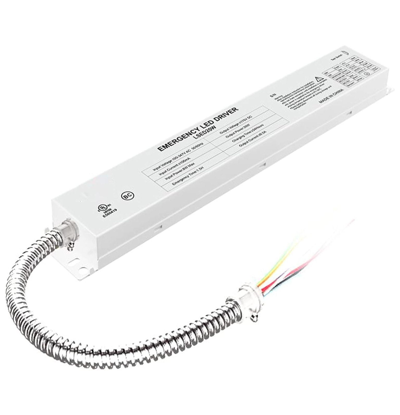 LED Emergency Backup Driver 20W, 120V-347VAC, Rechargeable UL Approved ...