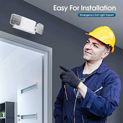 LED Emergency Lights with Battery Backup, Two Adjustable Heads ...