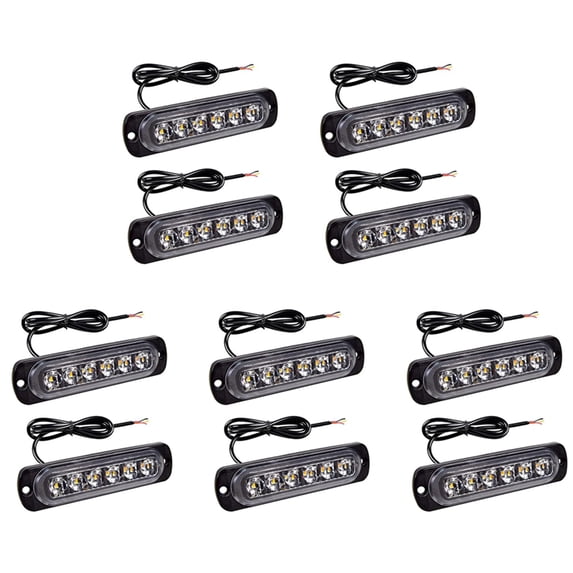 LED Emergency Strobe Lights, Amber 6 LED Strobe Warning Emergency ...
