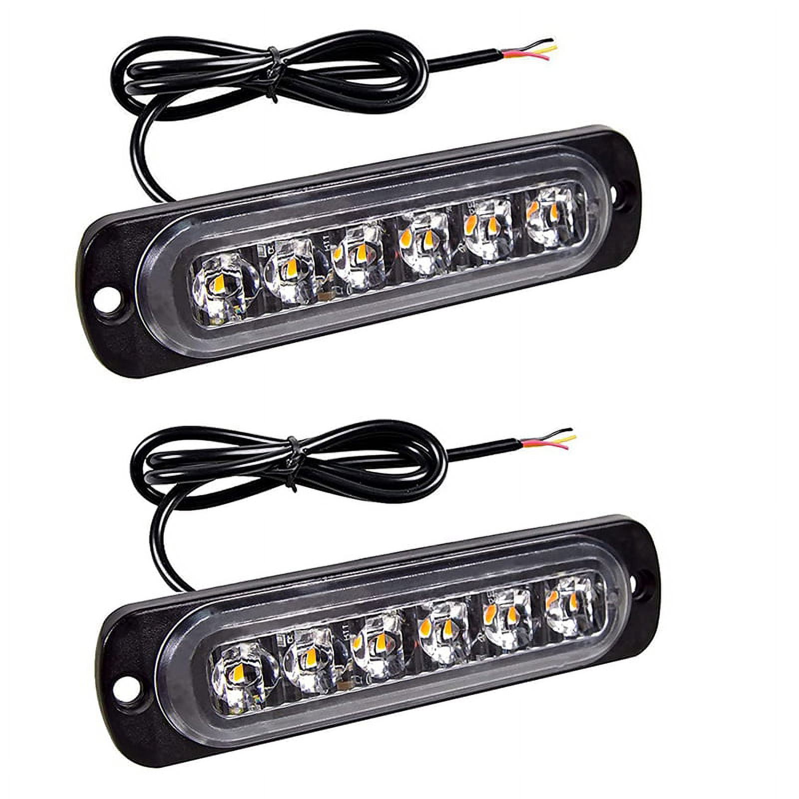 LED Emergency Strobe Lights, Amber 6 LED Strobe Warning Emergency ...