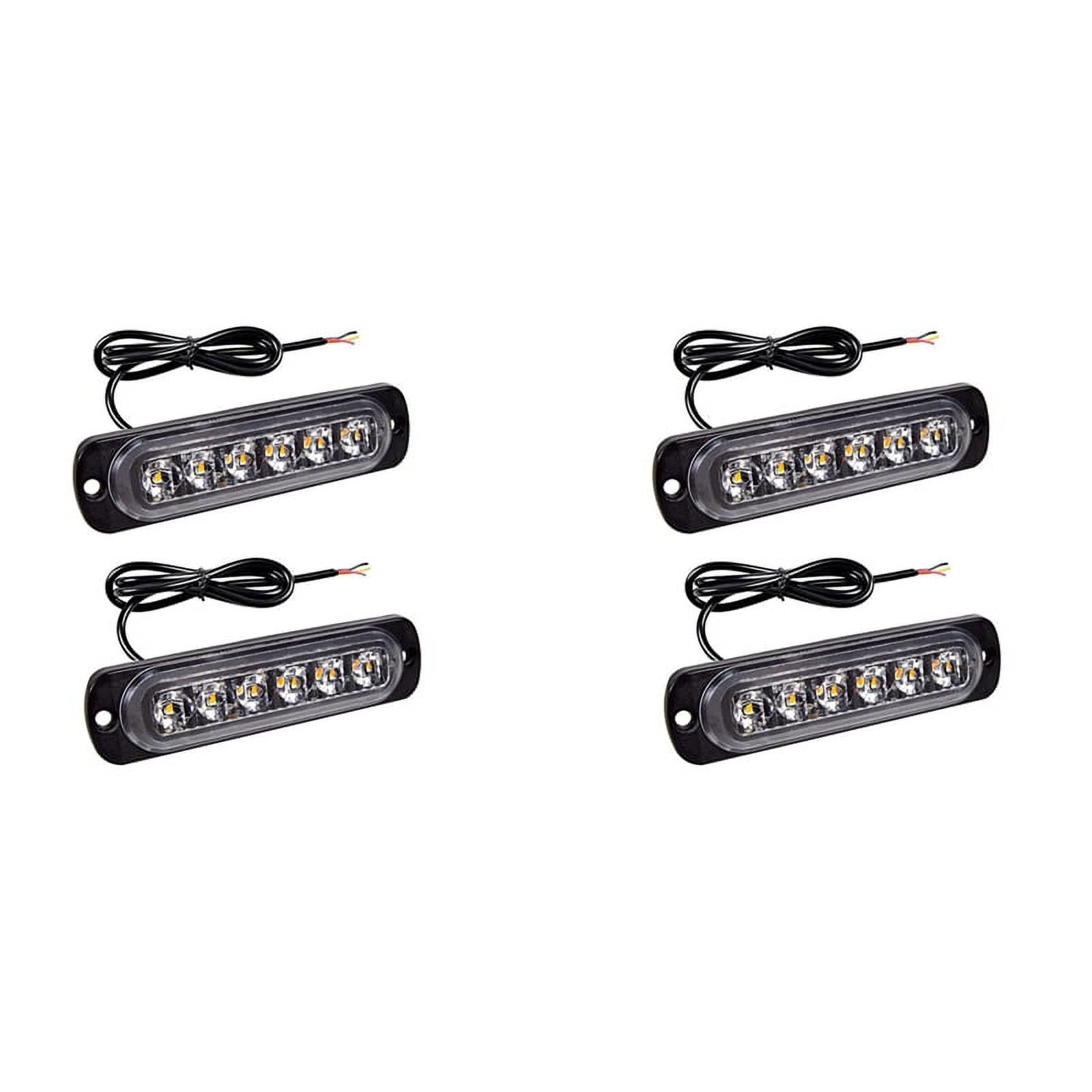 LED Emergency Strobe Lights, Amber 6 LED Strobe Warning Emergency ...