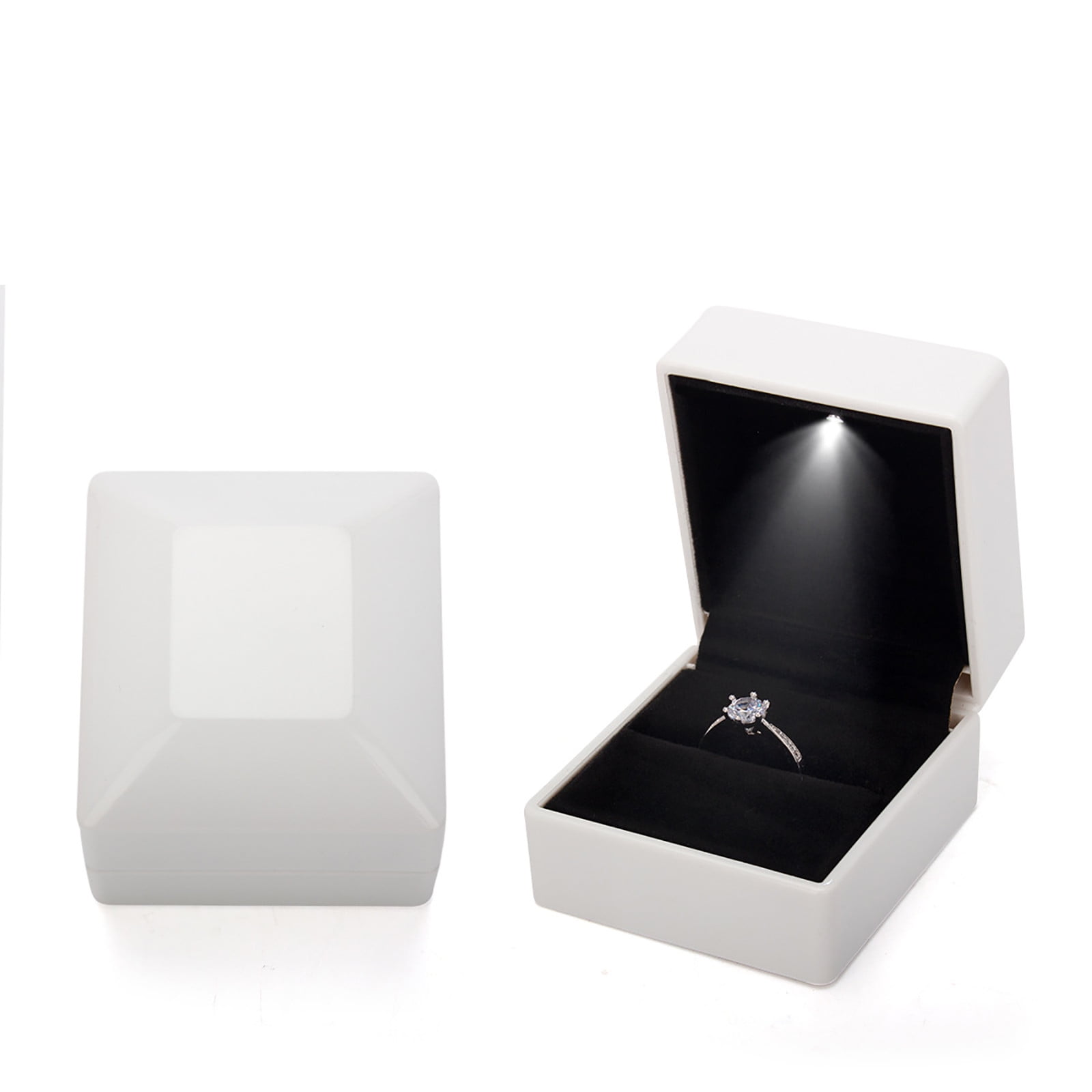 LED Engagement Ring Earring Box for Proposal, Wedding, Luxury Jewelry ...
