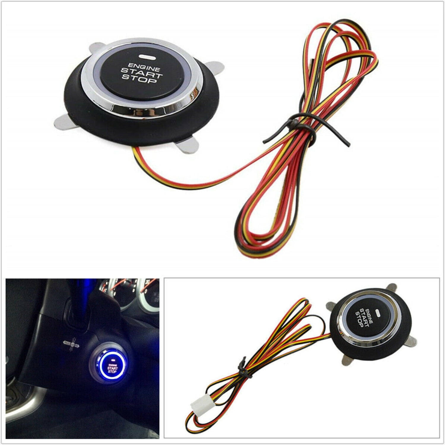 LED Engine Push Start Stop Button Ignition Starter Switch Compatible ...