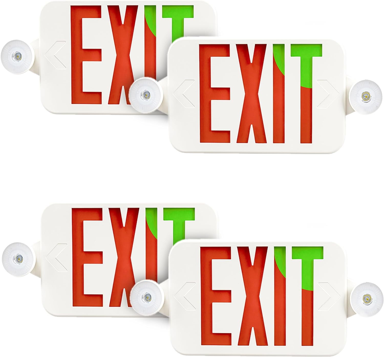 LED Exit & Safety Sign 2W Switchable Color Lens Red & Green CCT Adj ...