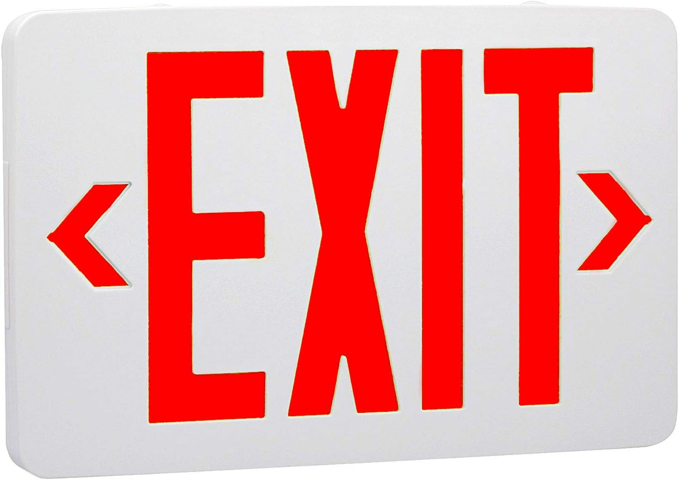 LED Exit Sign with Emergency Backup, Double Face, Red Letters, UL 924 ...