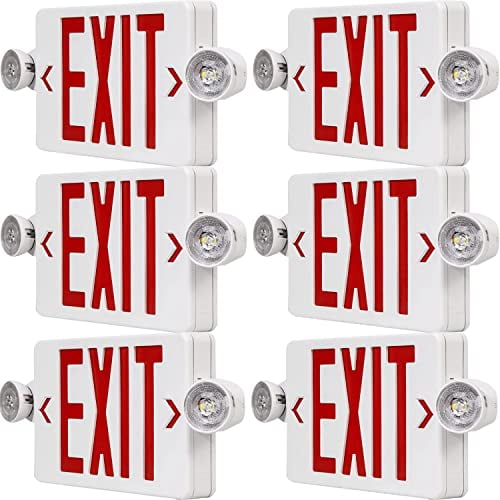 LED Exit Sign Emergency Lights with Battery Backup, Red Letter Exit ...