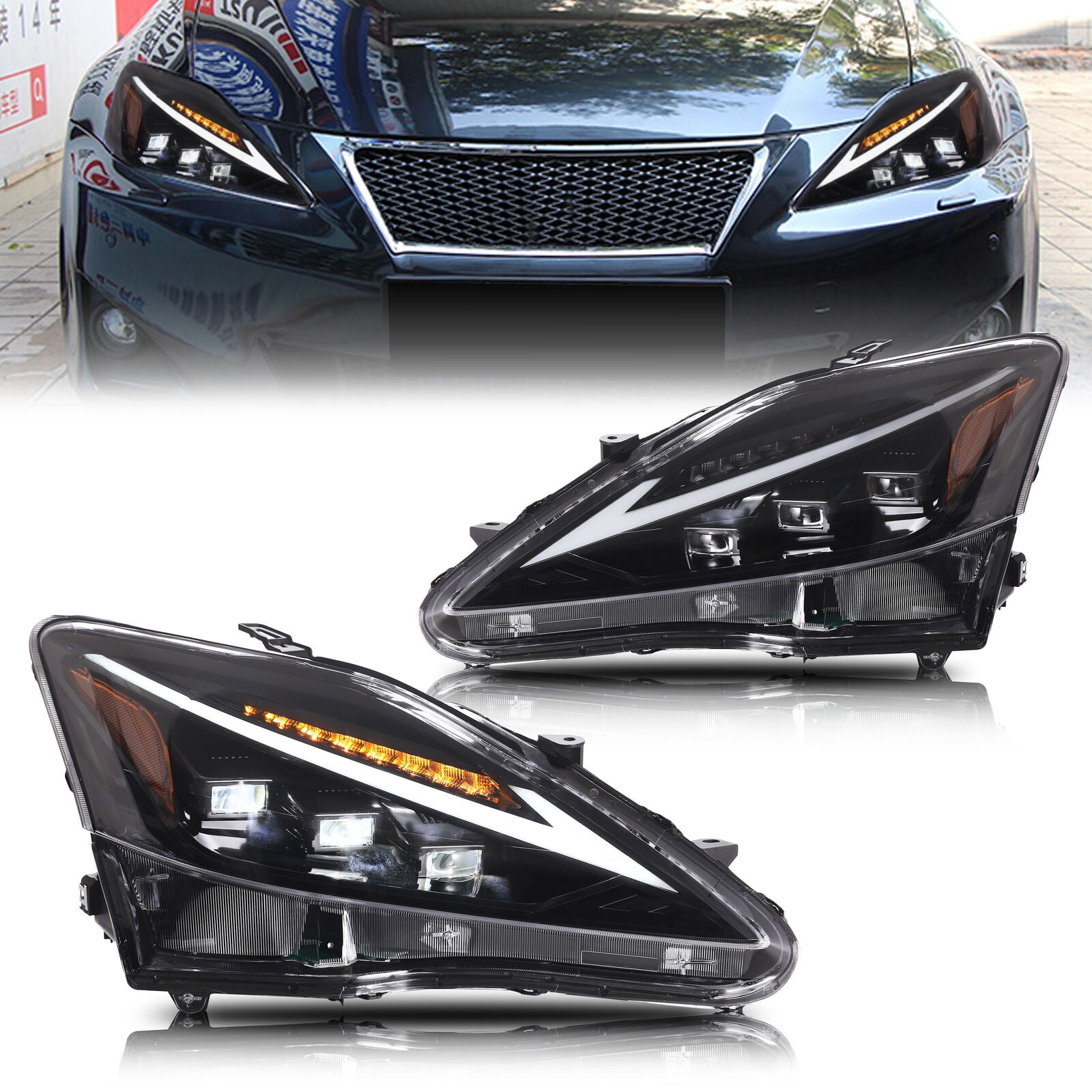 LED Facelift Headlights For Lexus IS250 IS350 ISF 2006-2013 Animation ...