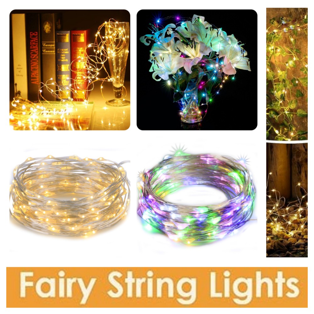 10 Pack 6.6ft 20 LEDs Battery Operated Mini LED Copper Wire String ...