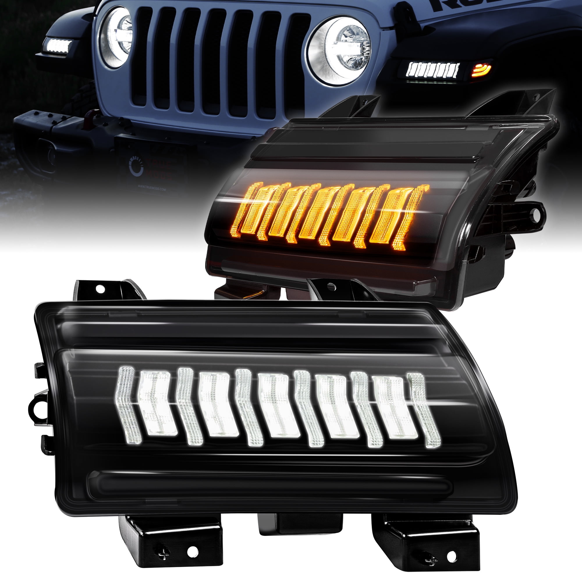 LED Fender Turn Signal Light Kit Compatible w/ Jeep Wrangler JL Sahara ...