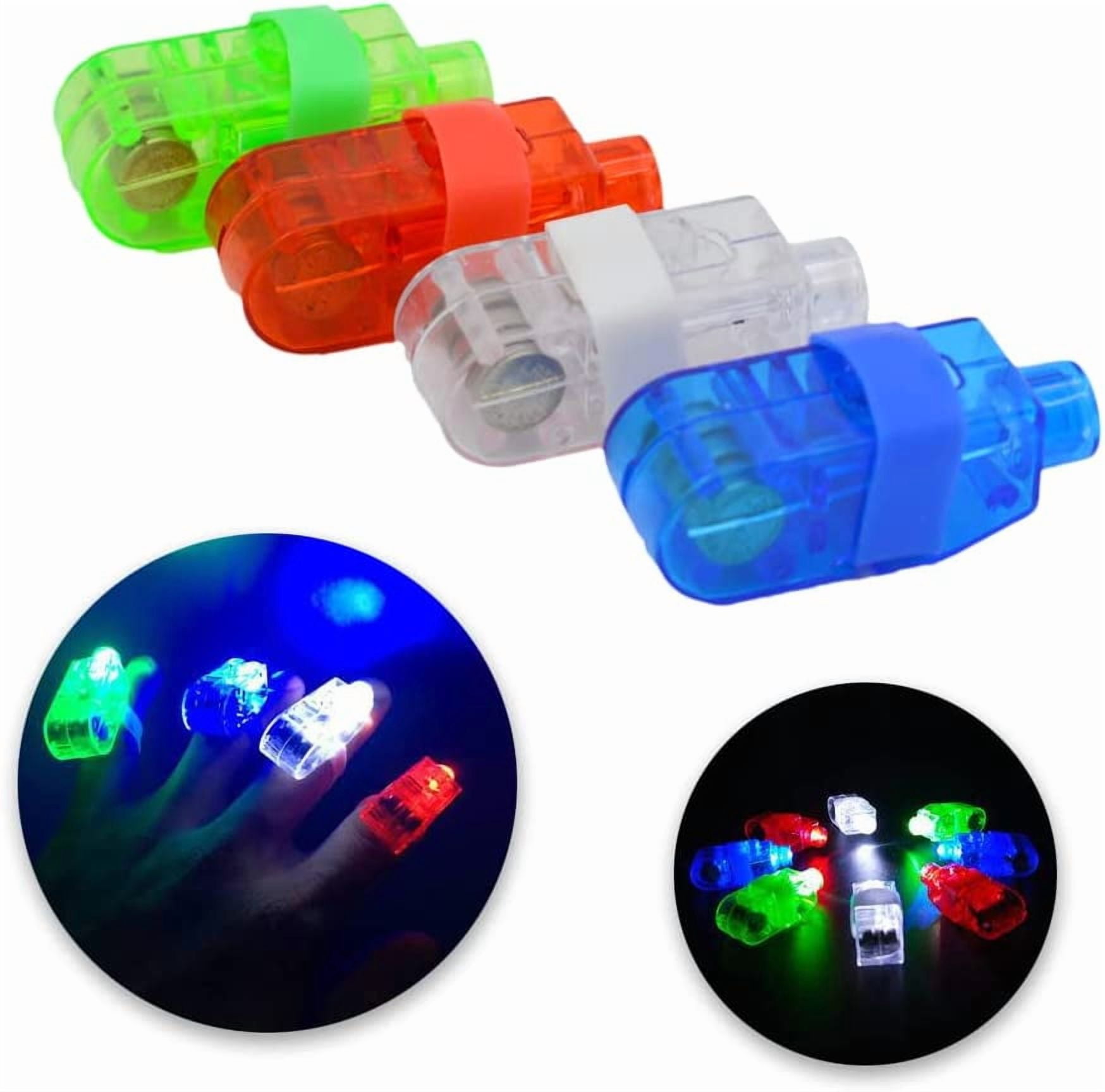 LED Finger Lights, 8-Pack Flashing Party Rings, 4 Colors, for Concerts ...