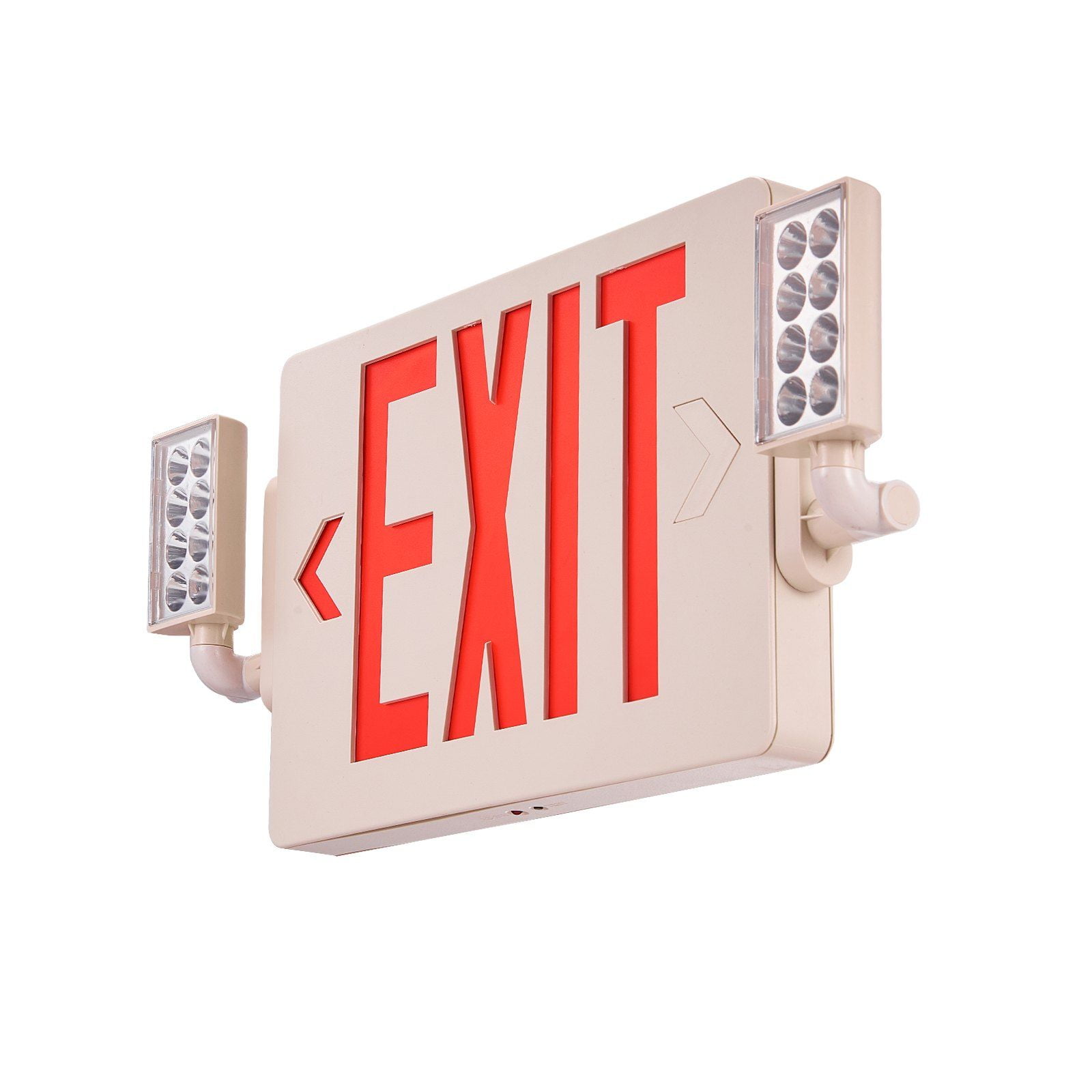 LED Fire Exit Sign with Emergency Backup, Two Head Red Letter ...