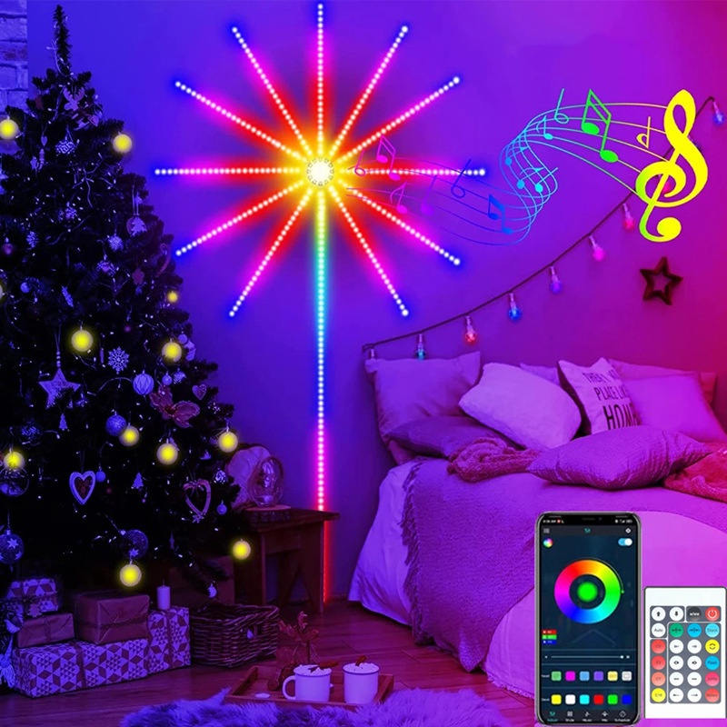 LED Firework Lights, Smart Indoor Led Strip Lights Dimmable with Flow ...