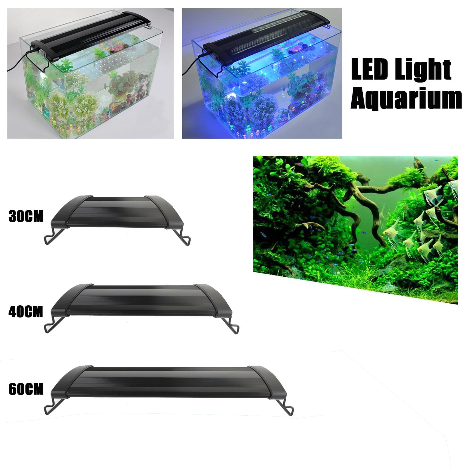 LED Fish Tank Bracket Lamp Full-Spectrum Coral Aquatic Plant Tank Lamp ...