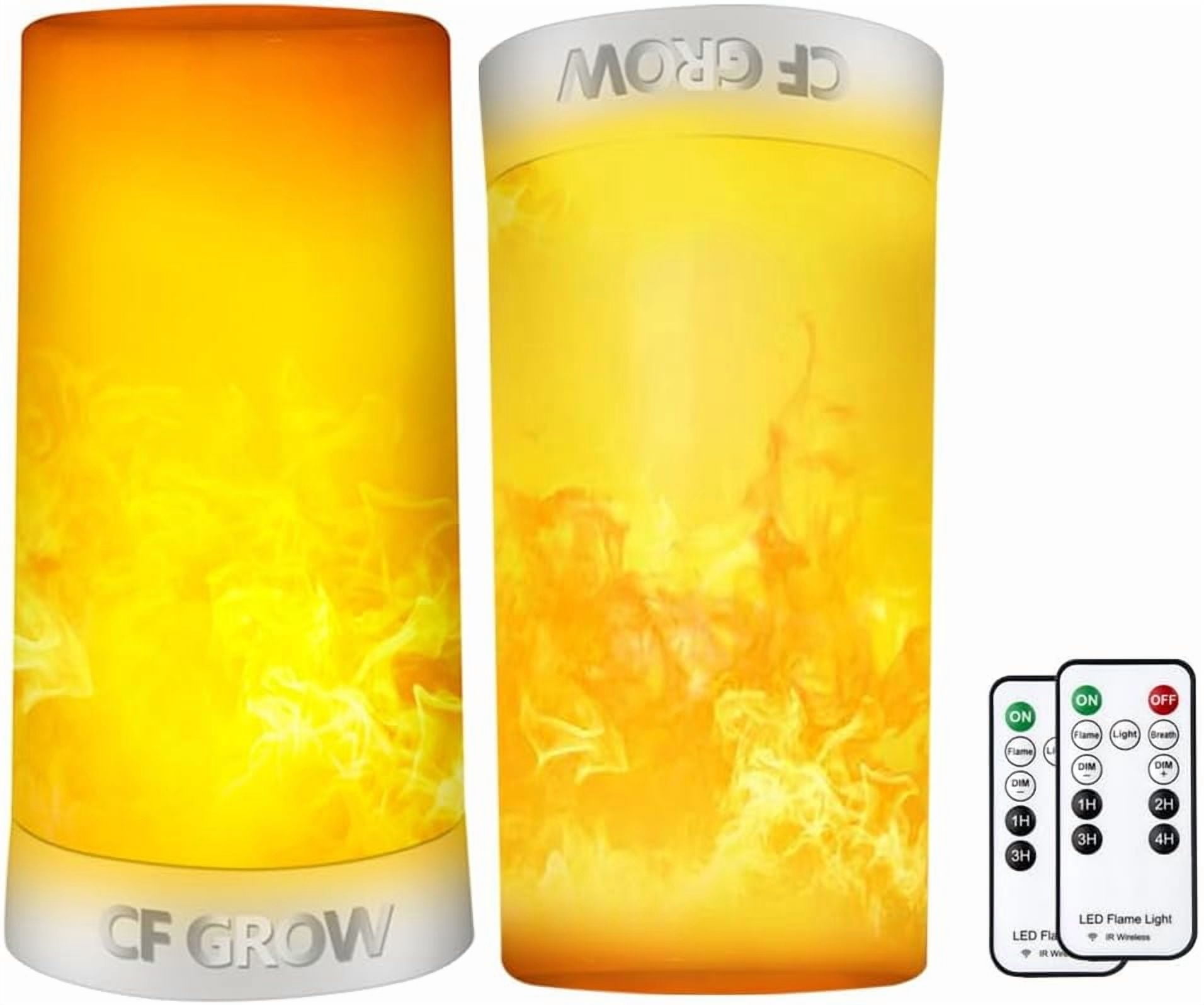 LED Flame Effect Fireplace Light with Remote & Timer, USB Rechargeable ...
