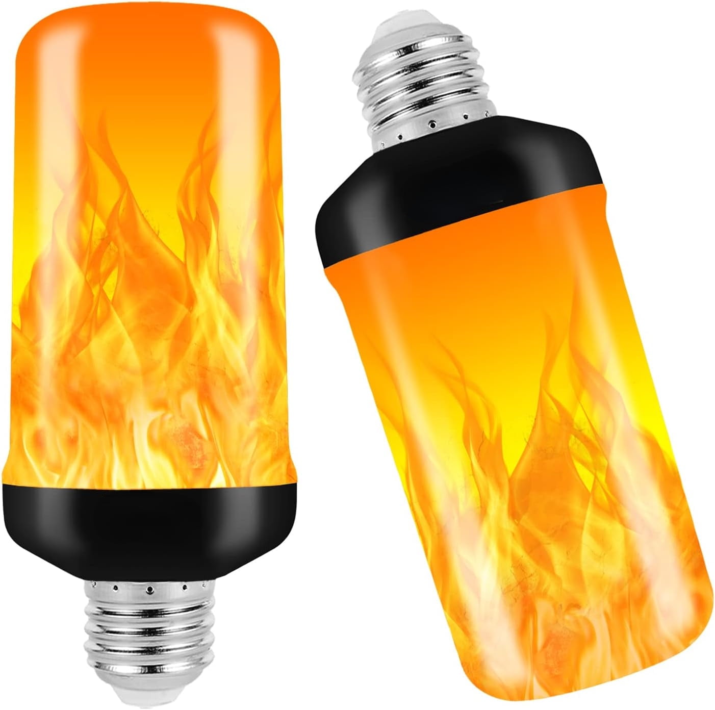 LED Flame Effect Light Bulb, 4 Modes Flame Light Bulbs, E26 Base Fire ...