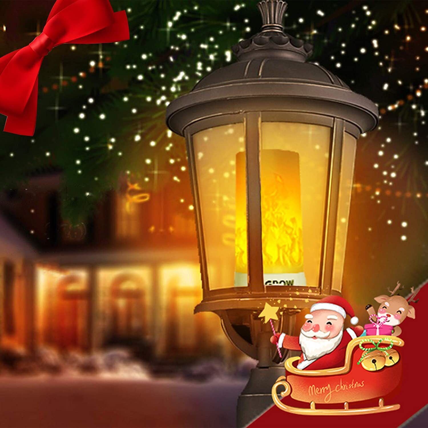 LED Flame Effect Light Fireplace Light 4 Modes Rechargeable W/IR ...