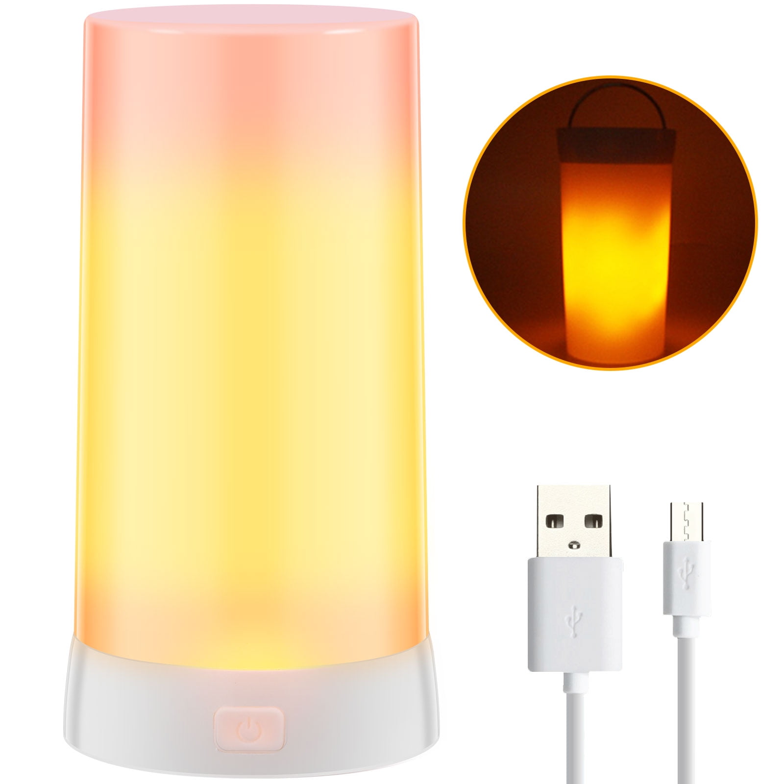 LED Flame Effect Light with Remote Timer 4 Modes Flame Table Lamp with ...