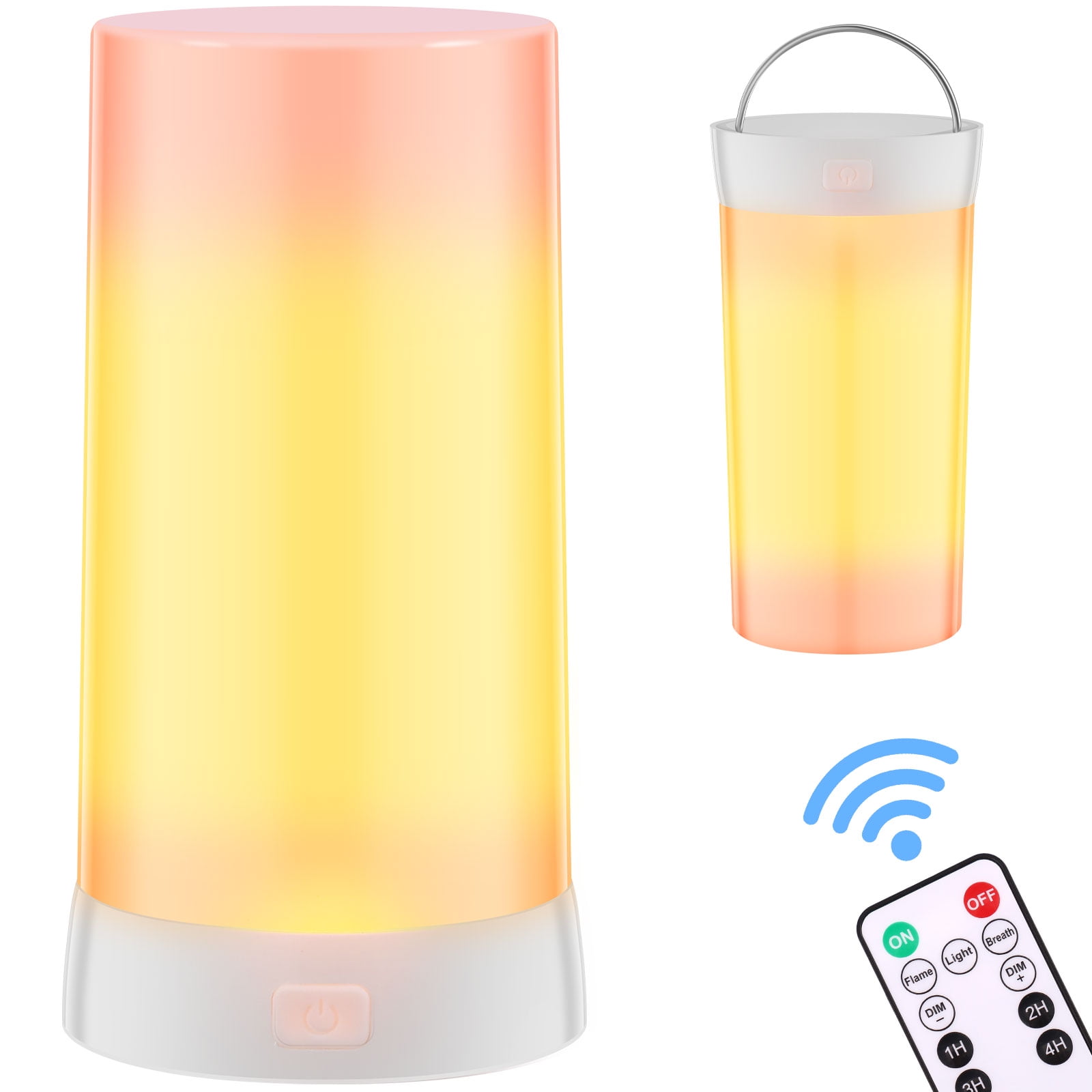 LED Flame Effect Light with Remote Timer 4 Modes Flame Table Lamp ...