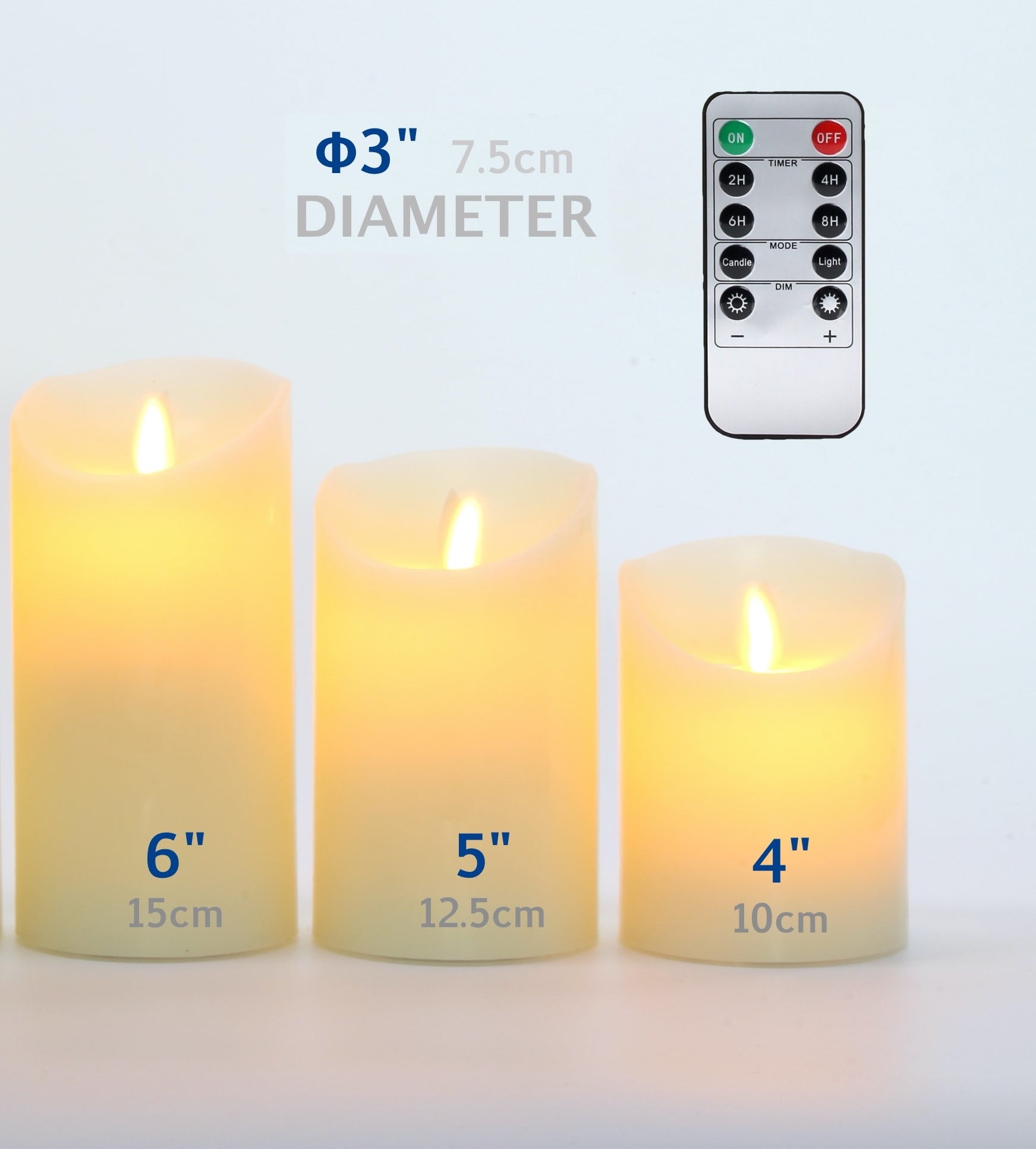LED Flameless Candles Battery Operated LED Pillars Real Wax & Moving ...