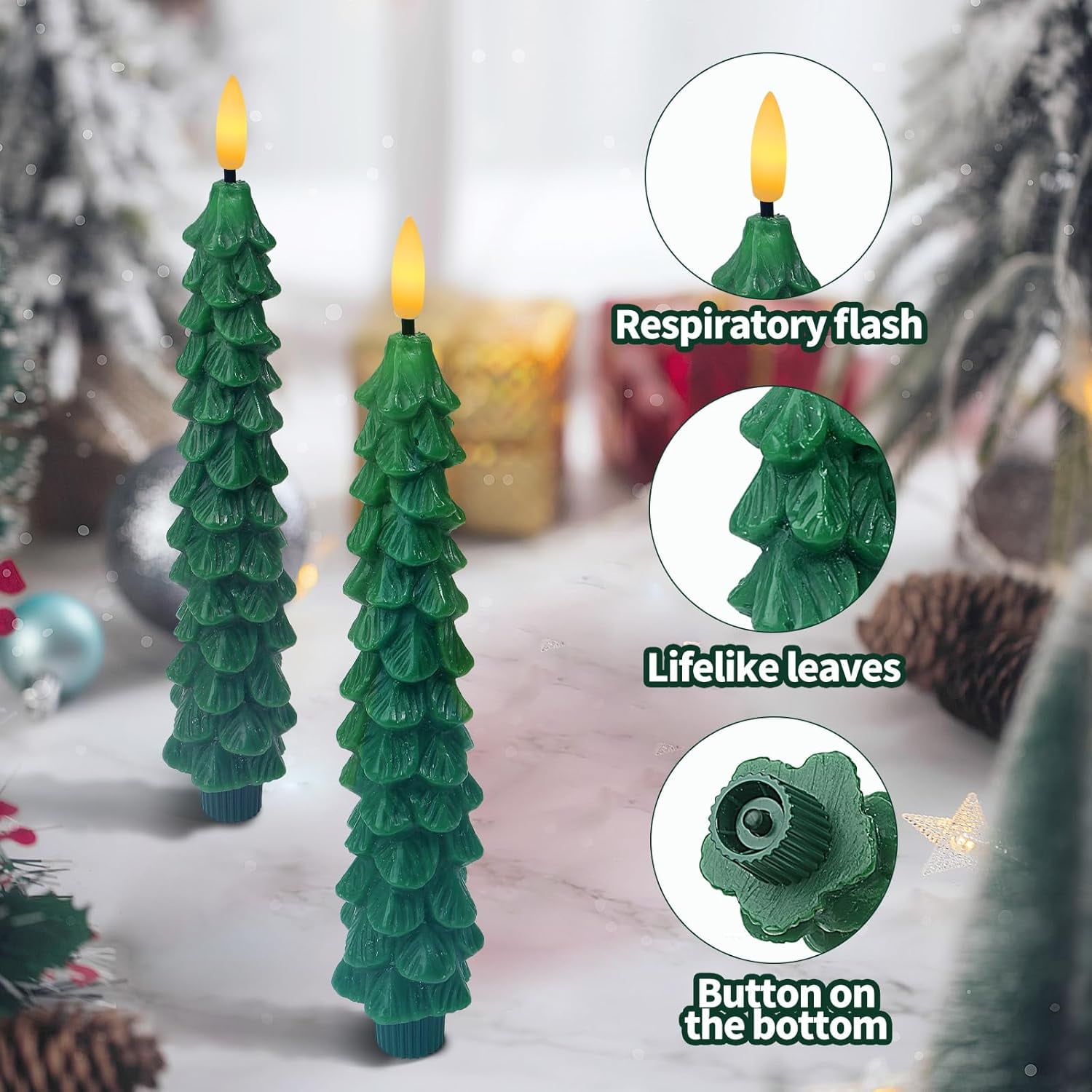 LED Flameless Taper Candles with Remote & Timer – 12 Pack Battery ...