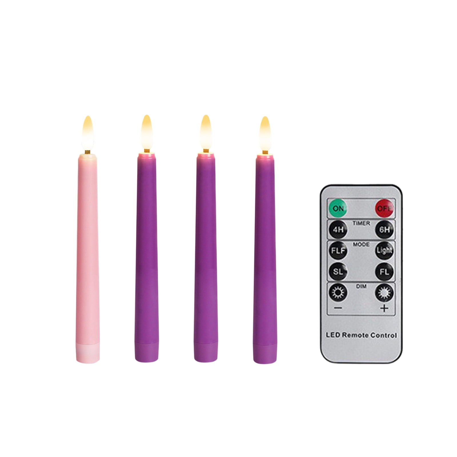 LED Flameless Taper Candles Set with Remote Control Battery Operated ...