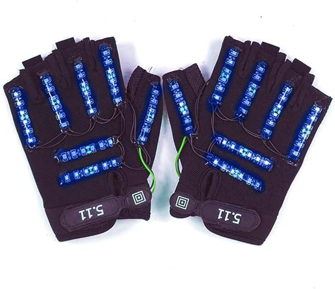 LED Flash Gloves,LED Light Gloves Light Up Gloves LED Skeleton Gloves ...