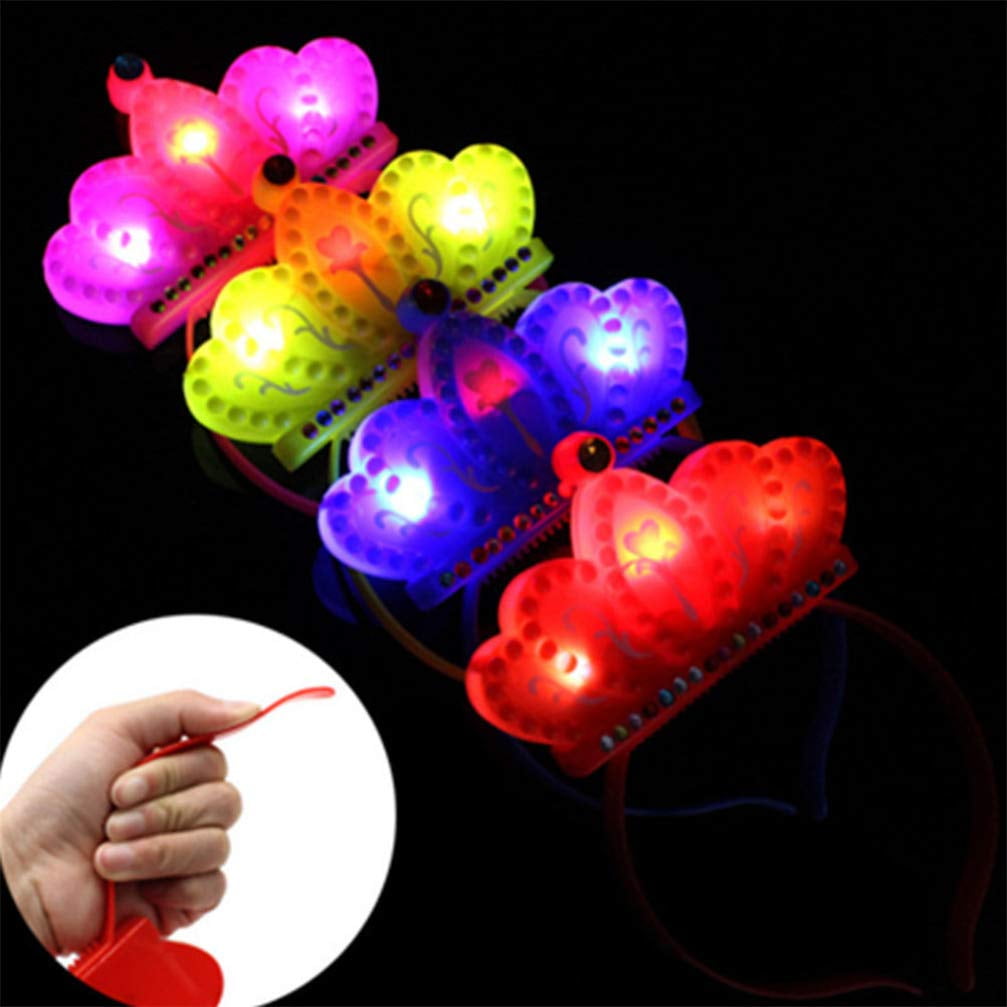 LED Flashing Crown Headband Light Up Birthday Tiaras Glowing Birthday ...