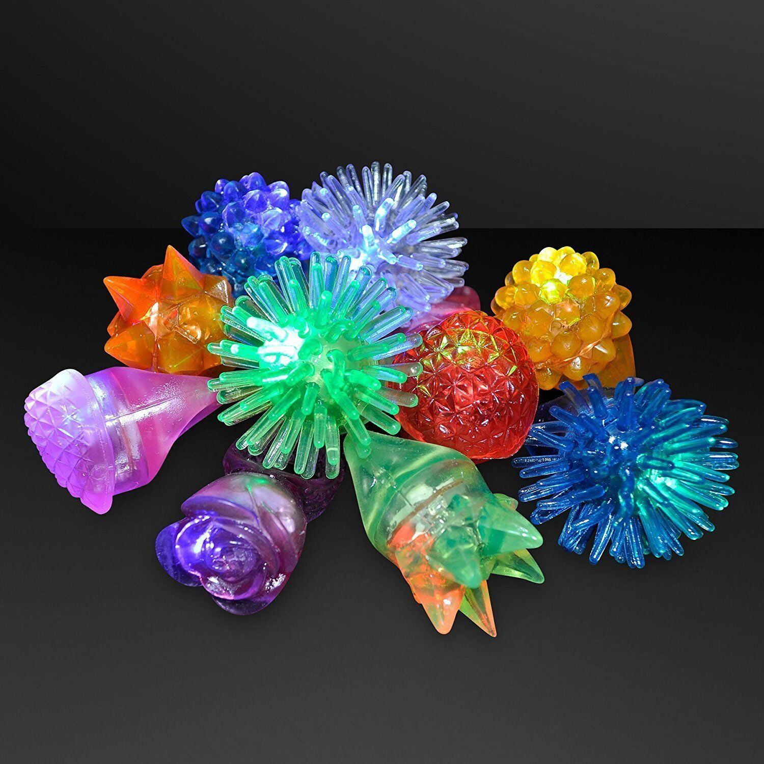 LED Flashing Jelly Rings Soft Bumpy Plump Light Up Rings Flashing ...