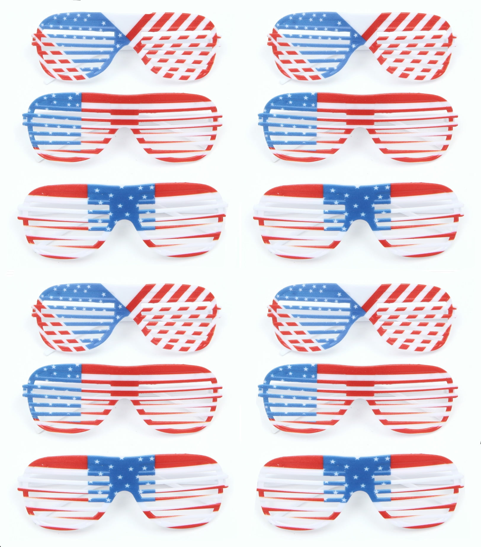 LED Patriotic Party Accessories, Light-Up Shutter Shades Glasses, 12 ...