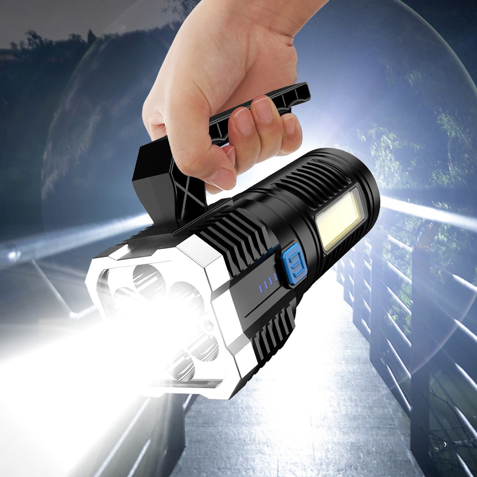 LED Flashlight 10000 Lumens | 7x LED Super Bright Rechargeable Torch ...