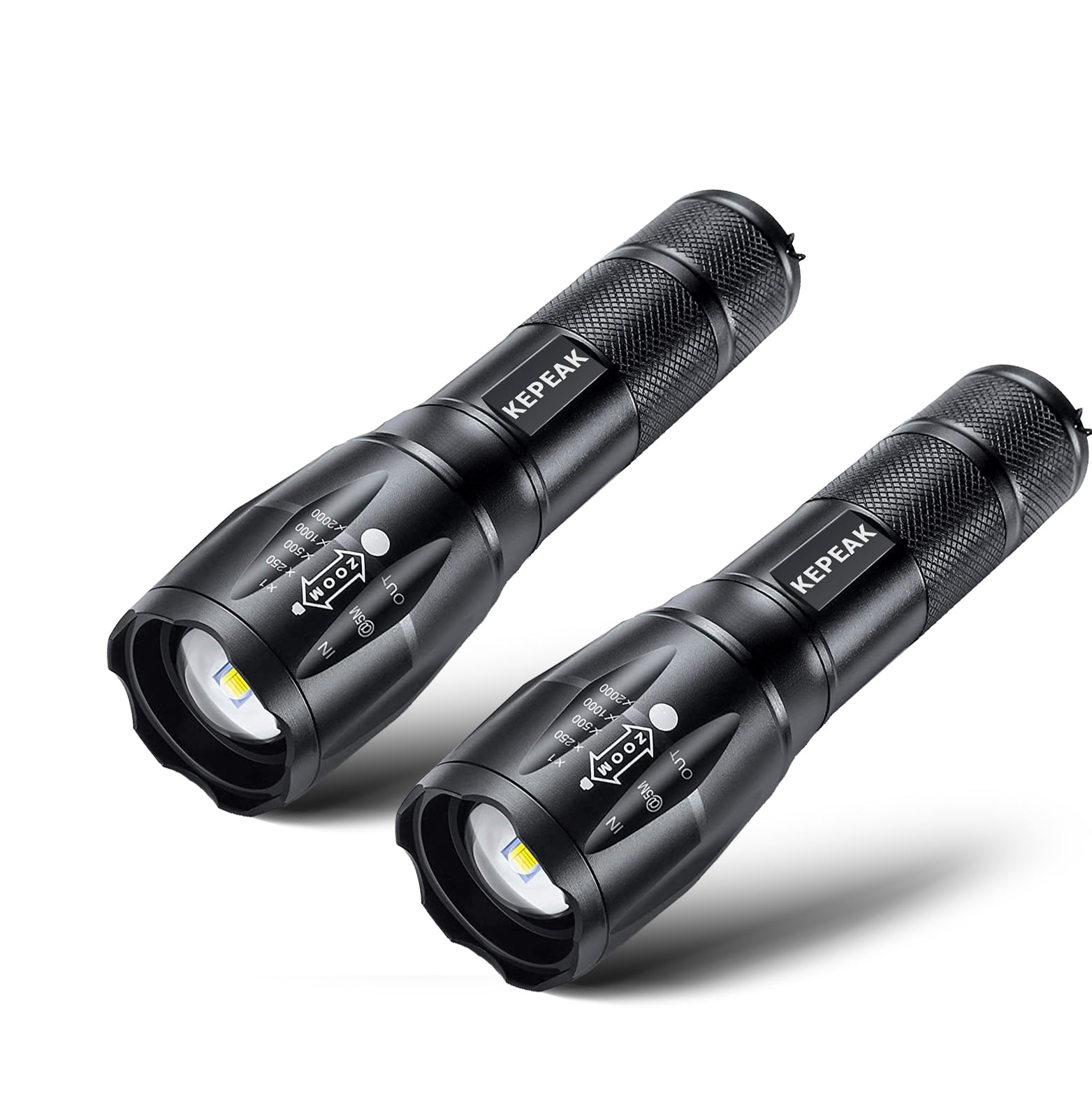 LED Flashlight 2Pack,Bright Zoomable Tactical Flashlights with High ...