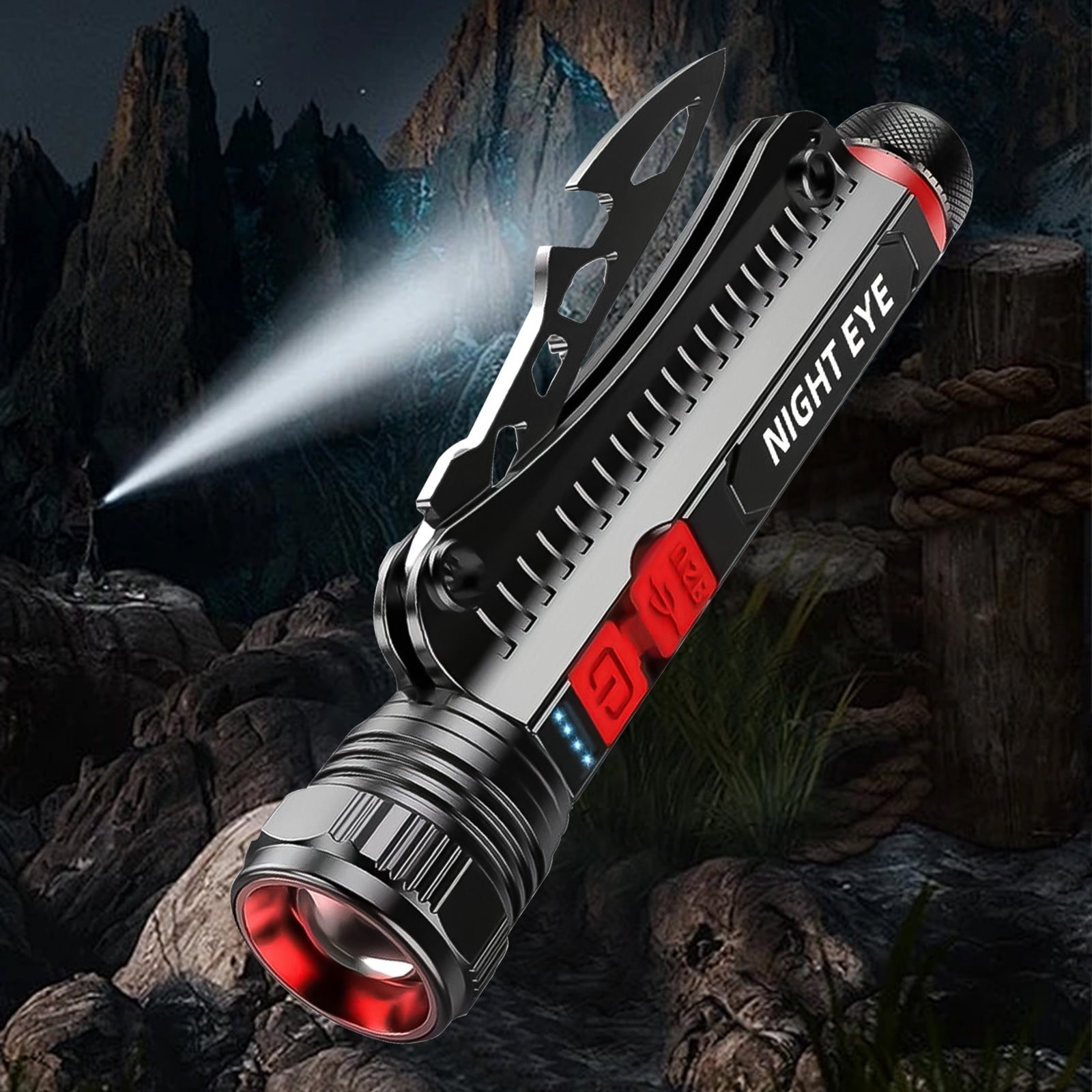 LED Flashlight | Aluminium Alloy | 30W High-Power Light Source | IPX6 Waterproof | Mechanical ...