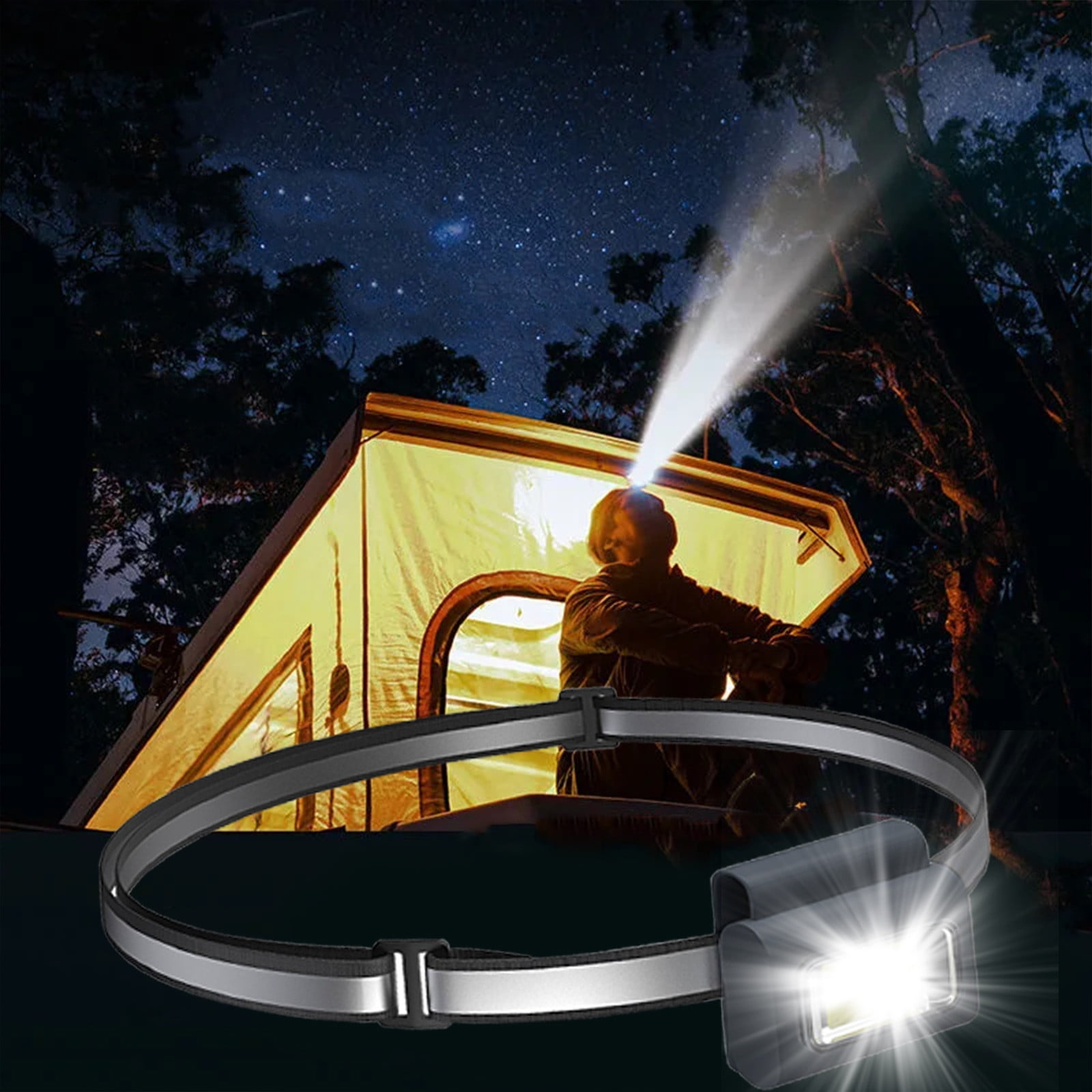 LED Flashlight Headlamp Torch with Headband Use Battery Led Headlamp ...