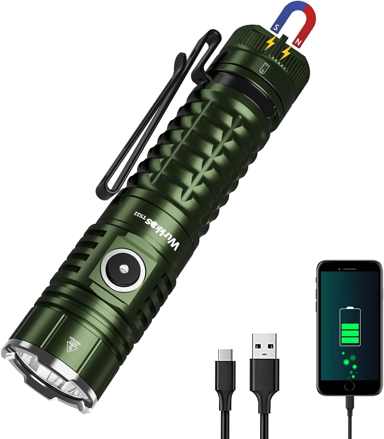LED Flashlight High Lumen Rechargeable - TS22 4500L Super Bright 70.3 ...