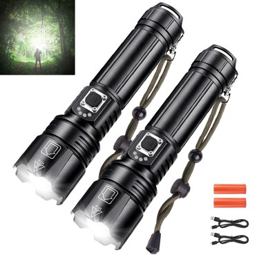 2pc G1000 Military Tactical Flashlight 5 Modes Zoomable Adjustable ...