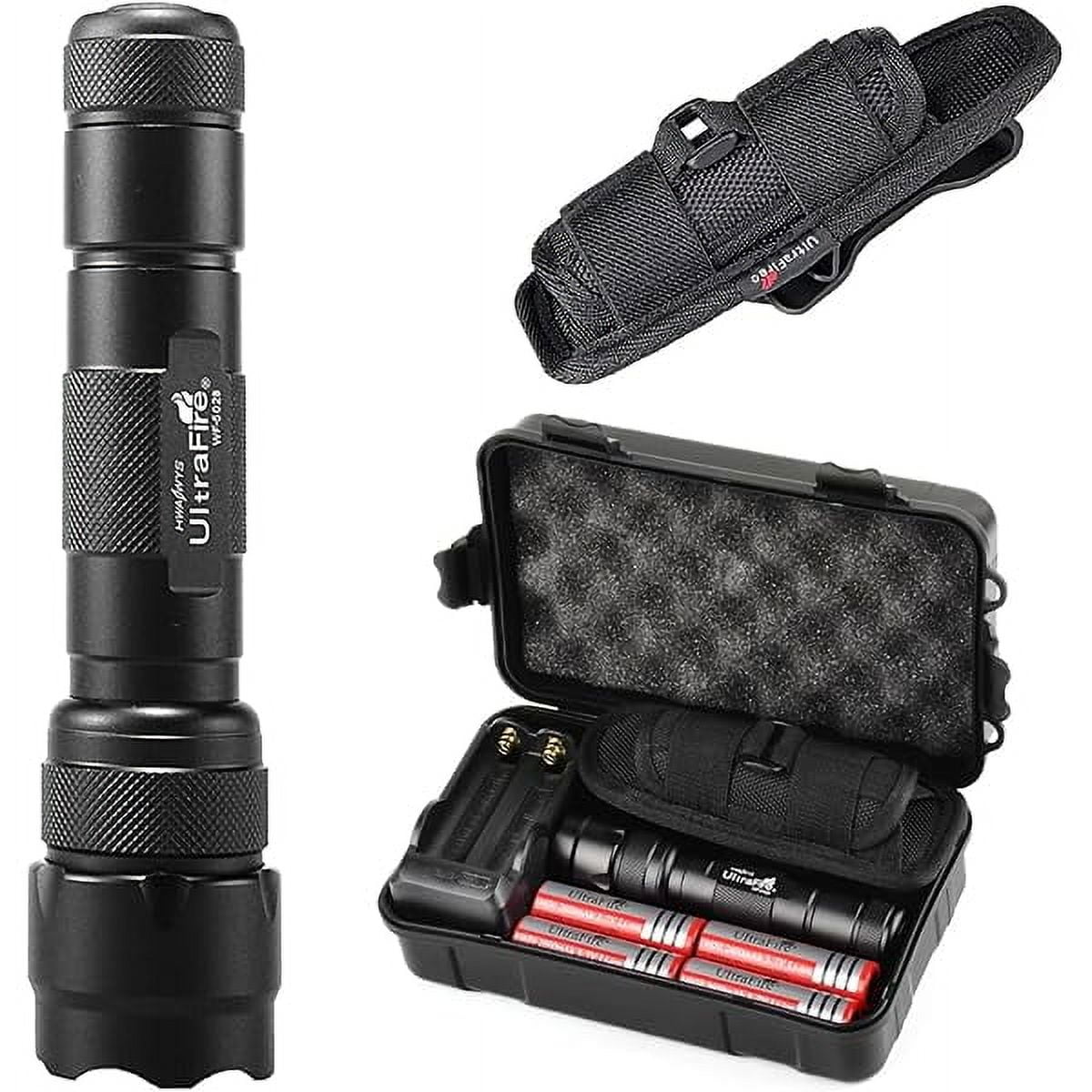 LED Flashlight with Holster,WF-502B 1000Lumen Single Mode Mini ...