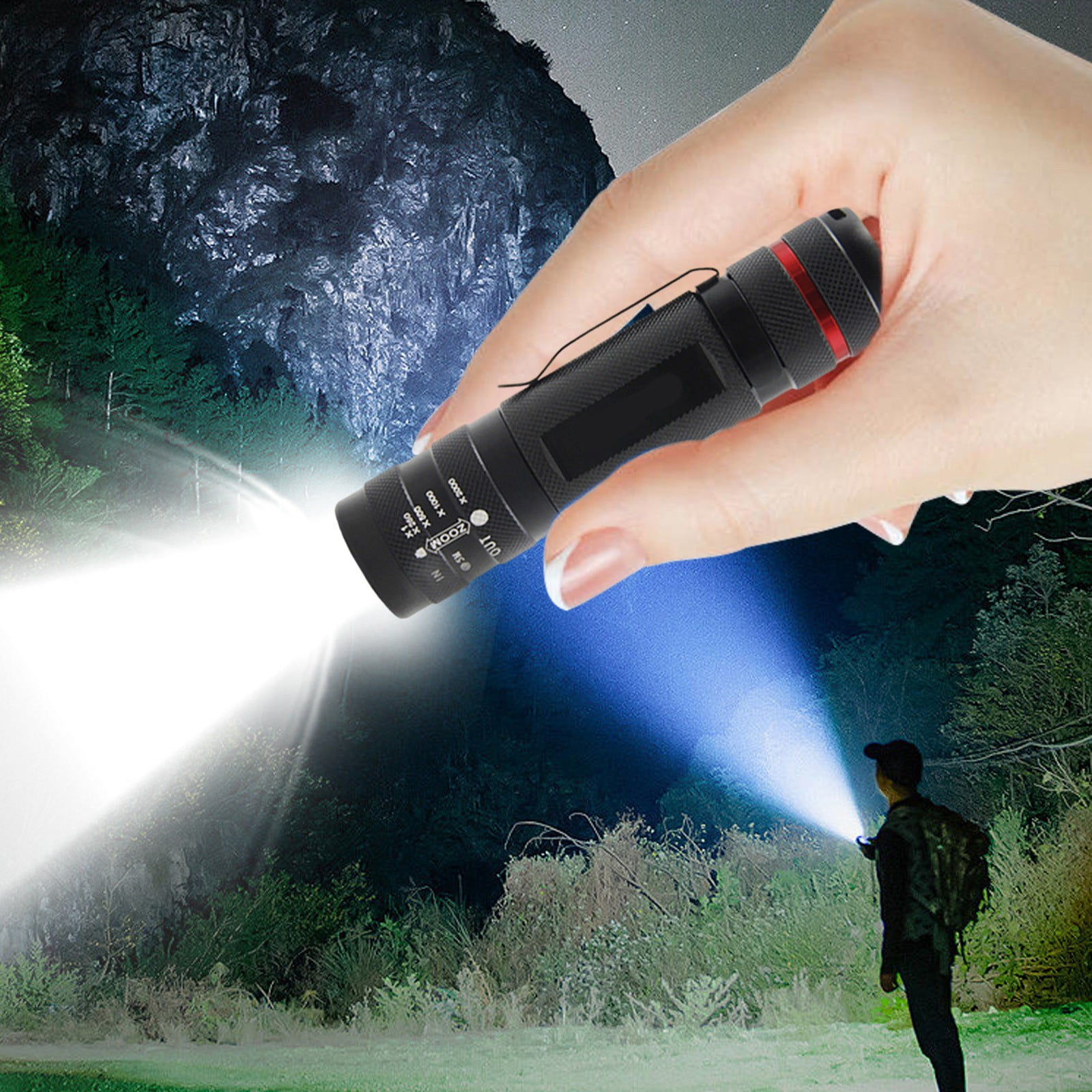 LED Flashlight with Pen Clip | Rechargeable Zoom Mini Torch | Strong ...