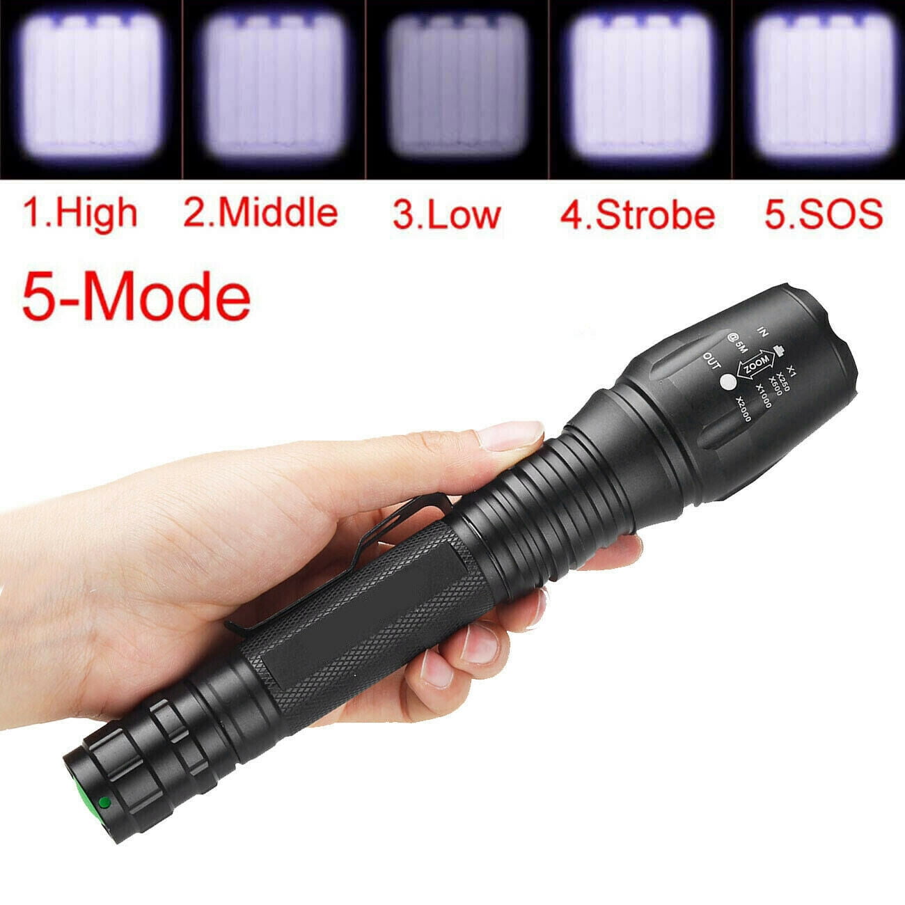 LED Flashlight Tactical Military Flash Light 1000 Lumen Super Bright ...